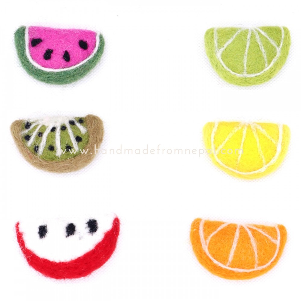 felt fruit slice, felt fruit, felt lemon, felt lime Package Watermelon