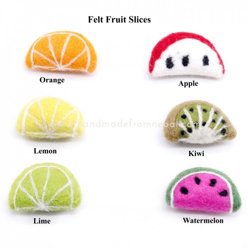 felt fruit slice, felt fruit, felt lemon, felt lime Package Watermelon