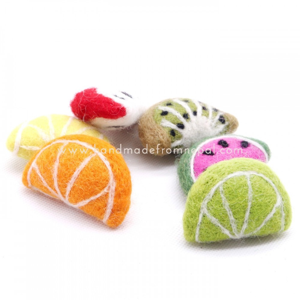 felt fruit slice, felt fruit, felt lemon, felt lime Package Watermelon