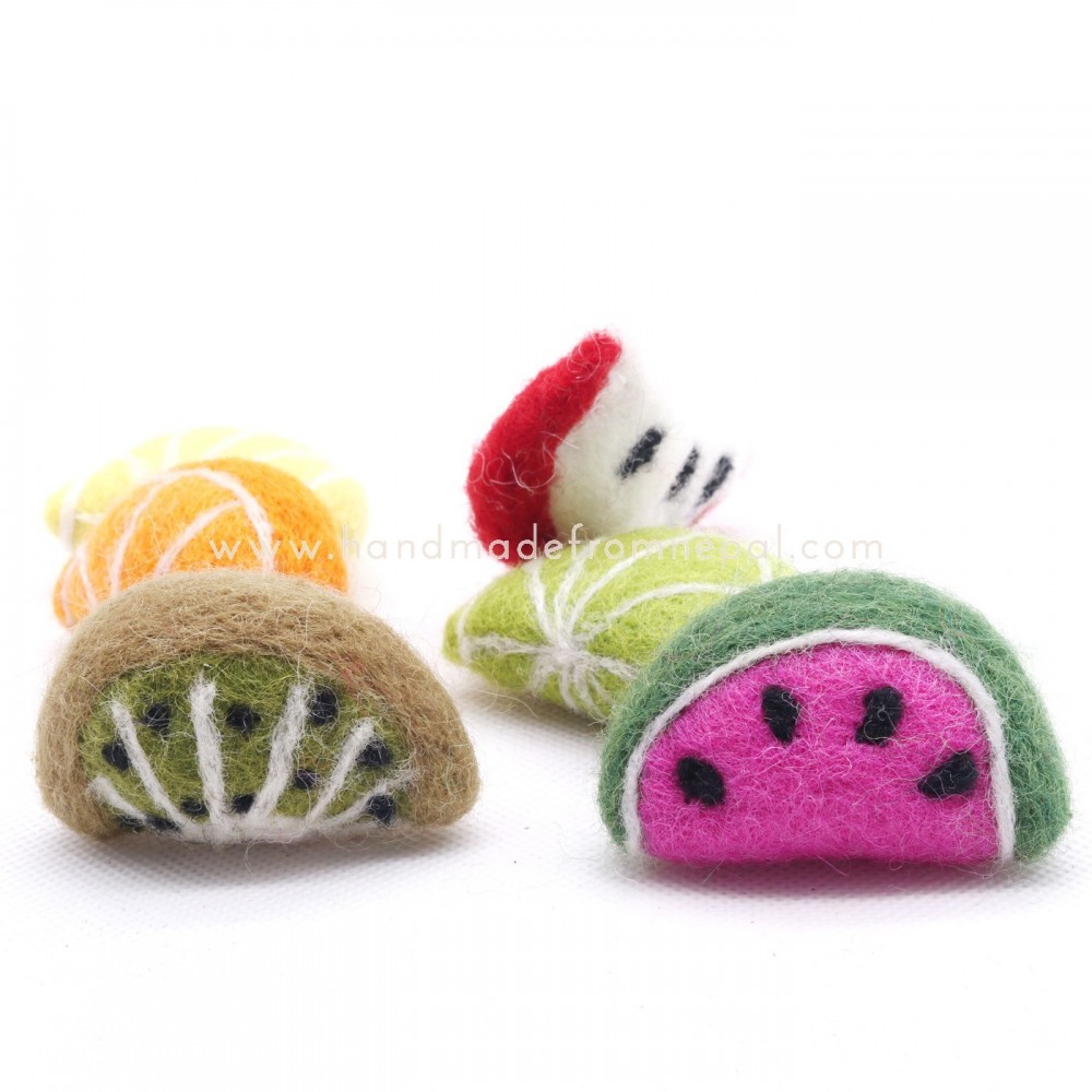 felt fruit slice, felt fruit, felt lemon, felt lime Package Watermelon