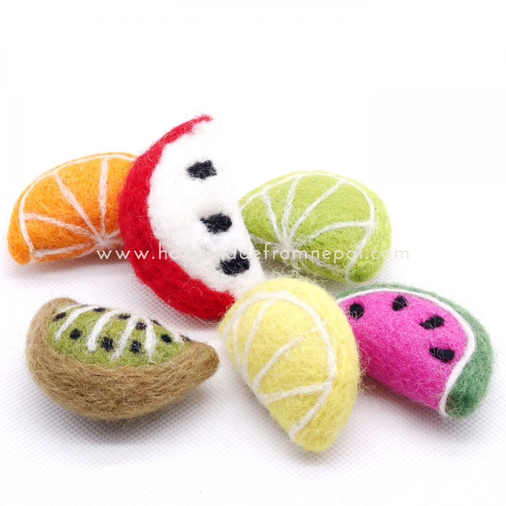 felt fruit slice, felt fruit, felt lemon, felt lime Package Watermelon