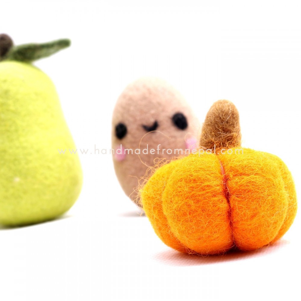 Felt pumpkin, felt vegetables
