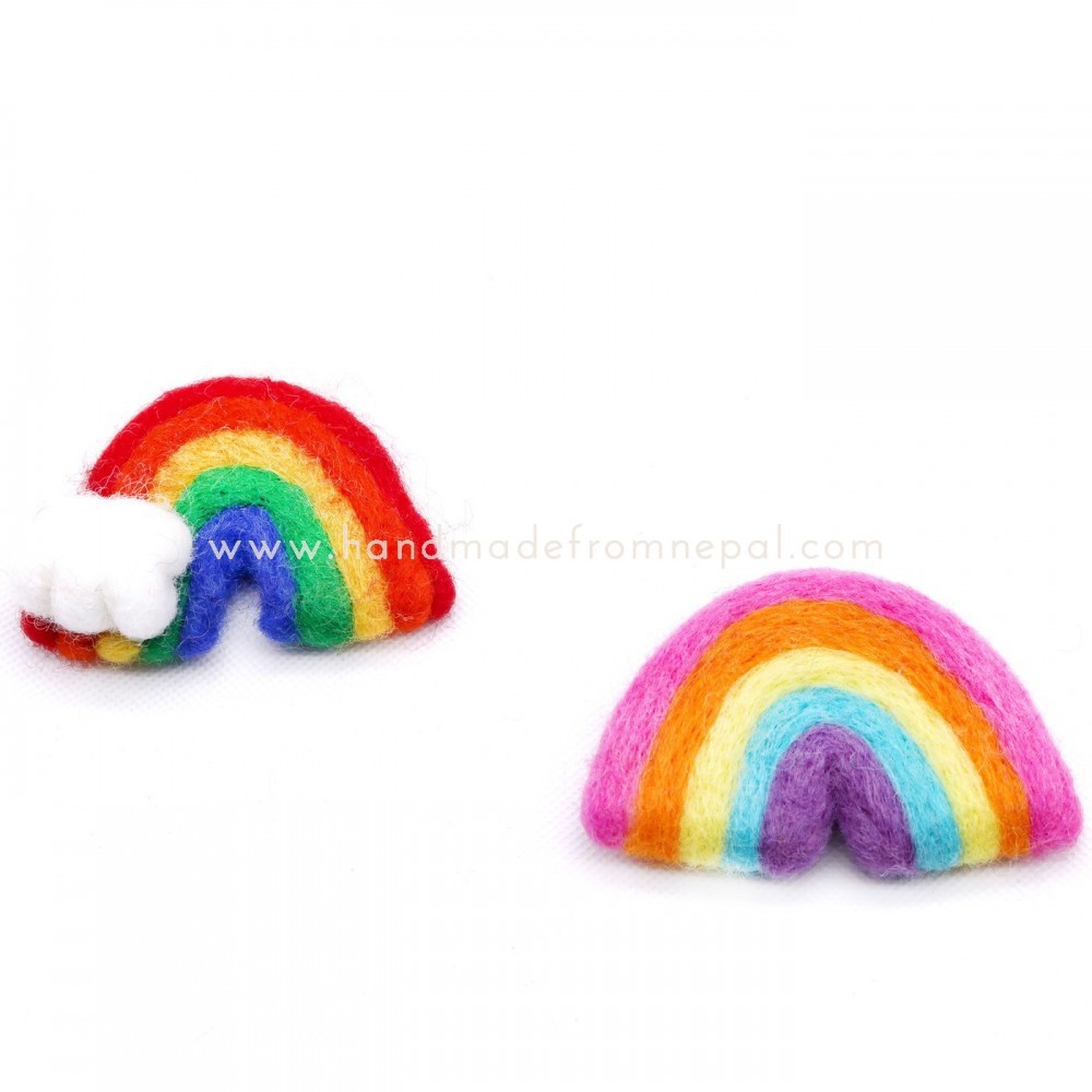 Wool Felt Rainbow Design With Cloud Color Rainbow 1