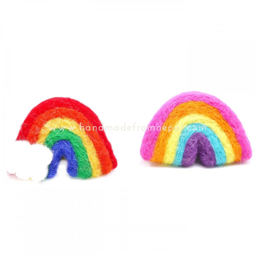 Wool Felt Rainbow Design With Cloud