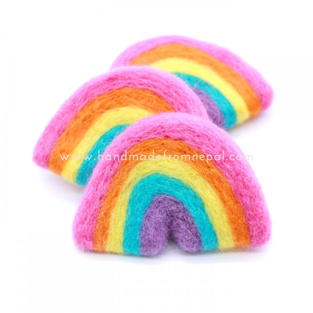 Wool Felt Rainbow Design With Cloud