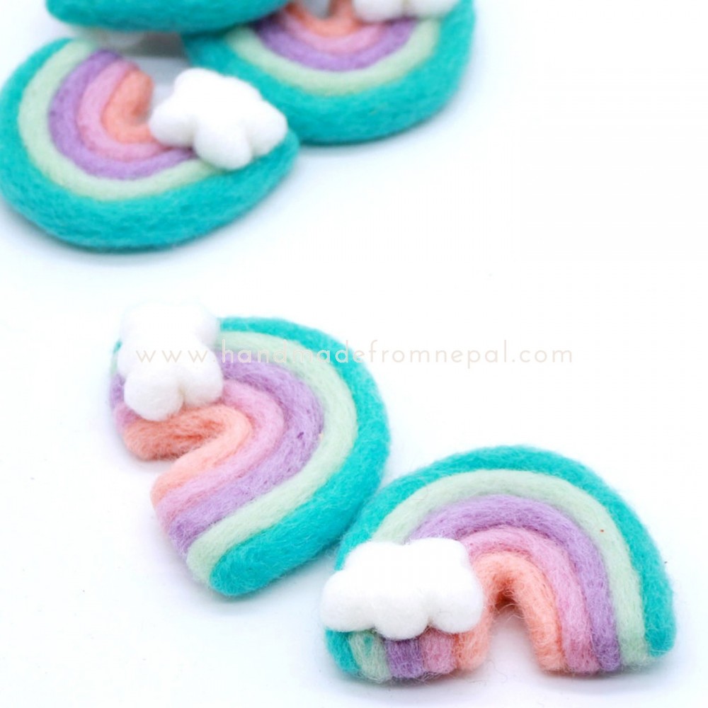 Wool Felt Rainbow Design With Cloud Color Rainbow 1