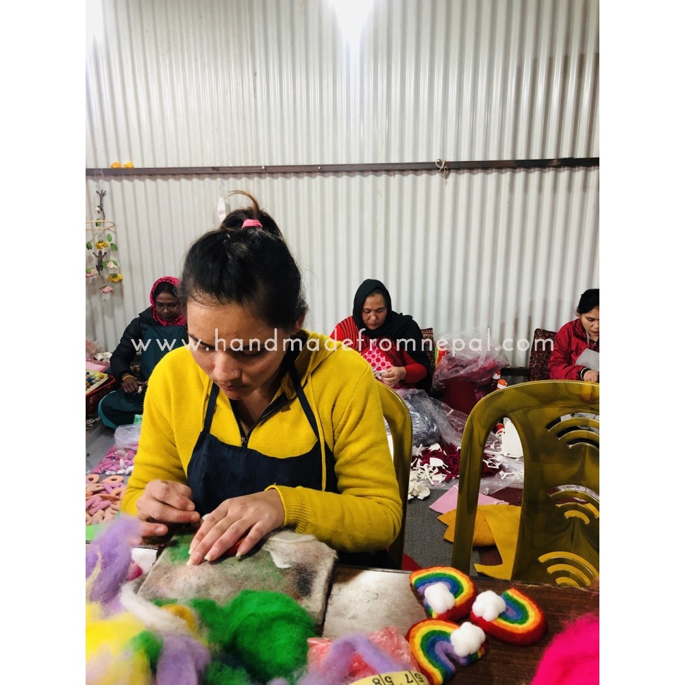 Wool Felt Rainbow Design With Cloud Color Rainbow 1